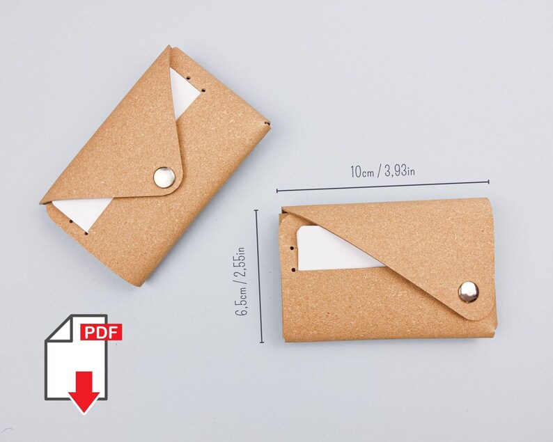 Stitchless Leather Wallet Pattern, Set of 2 Card Holder Pattern ...