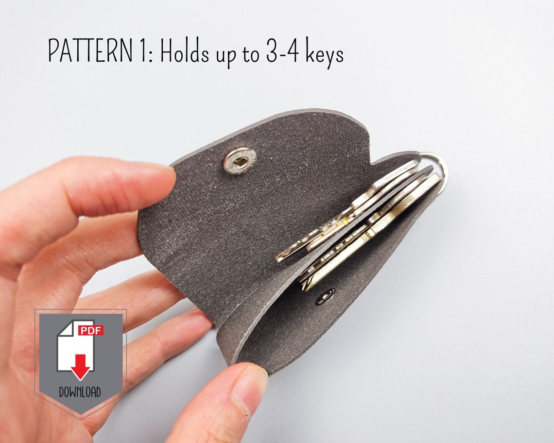 Leather Keychain Pattern PDF, Keychain Template for Men, DIY Christmas ...