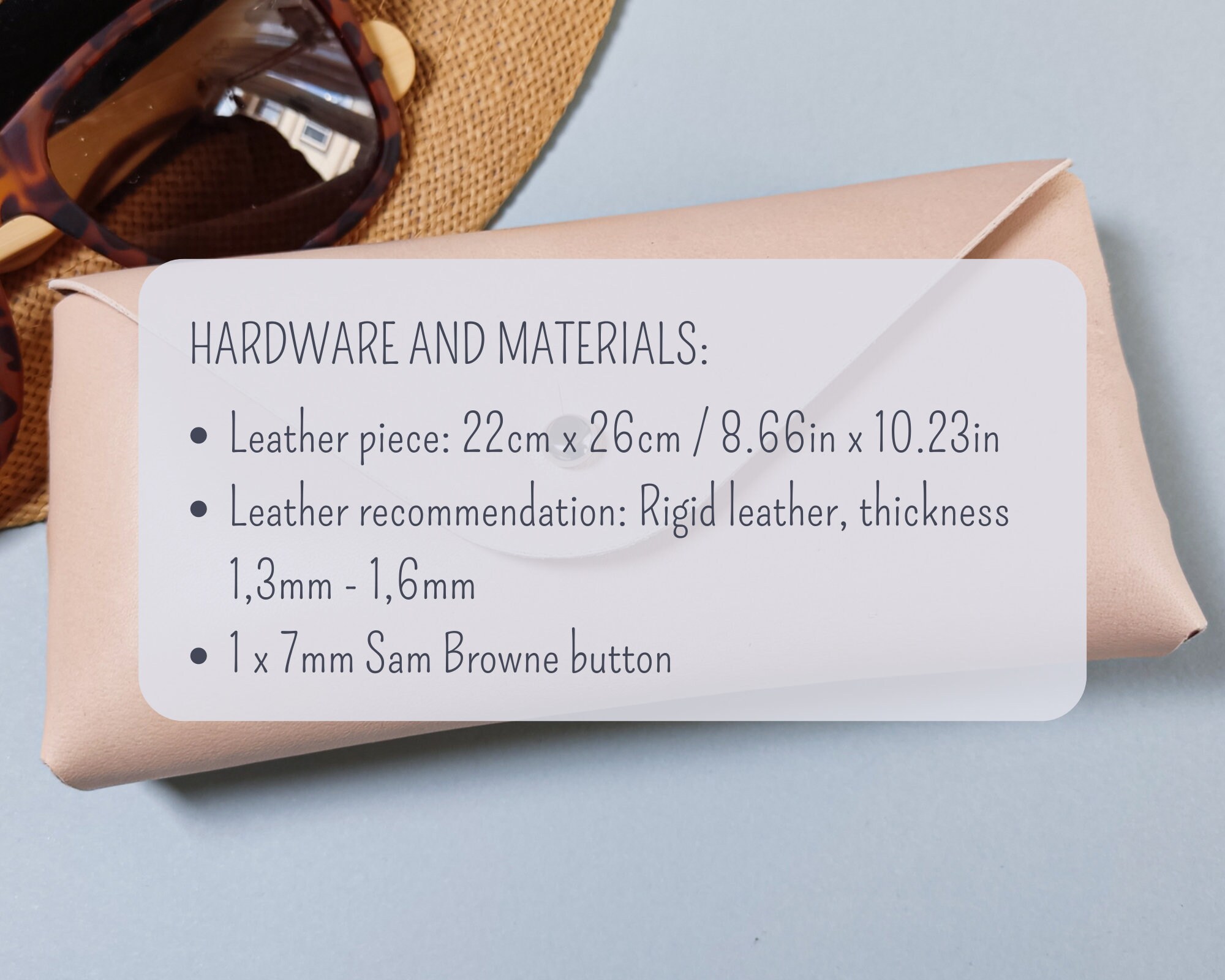 Glasses Case Pattern PDF, Leather Glasses Case Template, Stitchless ...