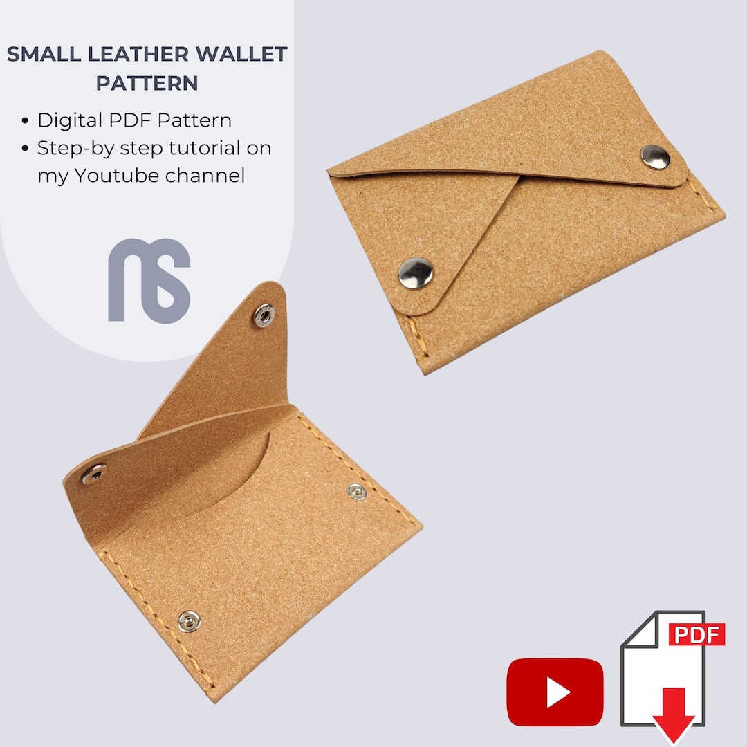 Small Wallet Pattern PDF, Pocket Leather Wallet for Men, Minimalist ...
