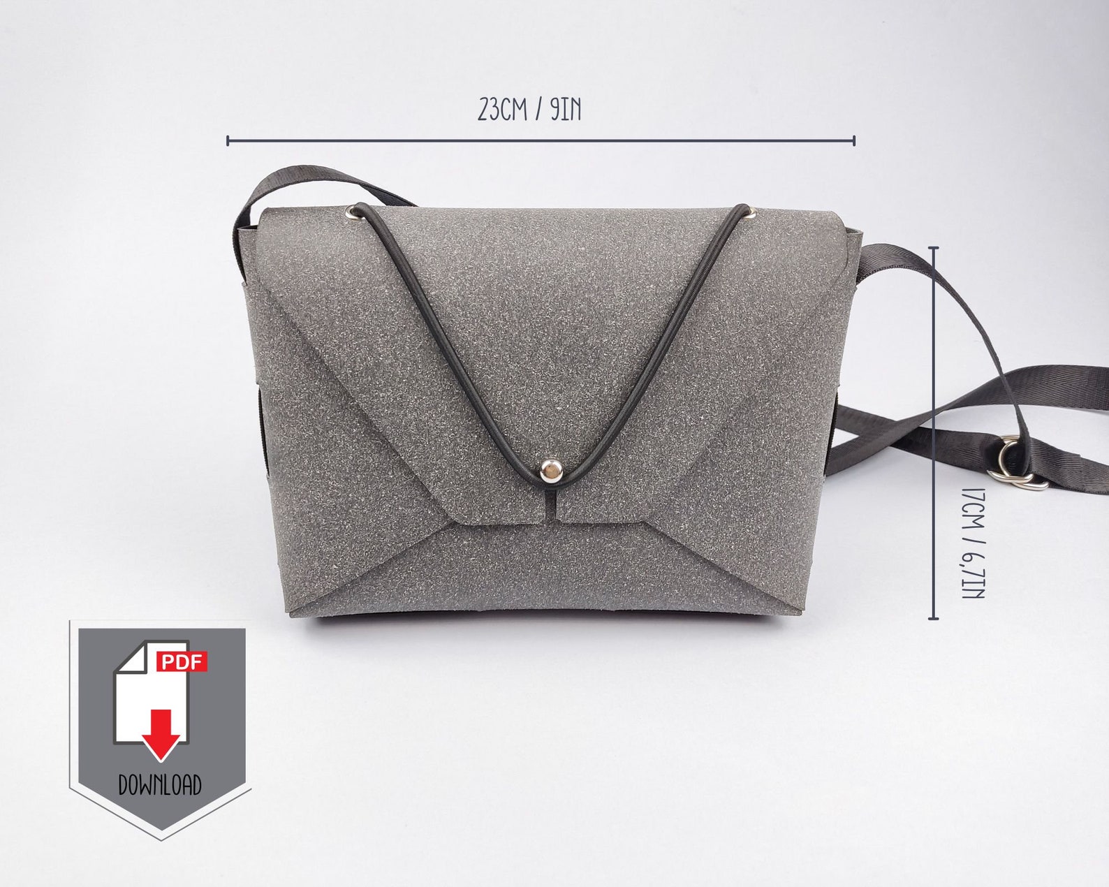 Crossbody Leather Bag PDF Pattern, DIY Stitchless Leather Crossbody Bag ...