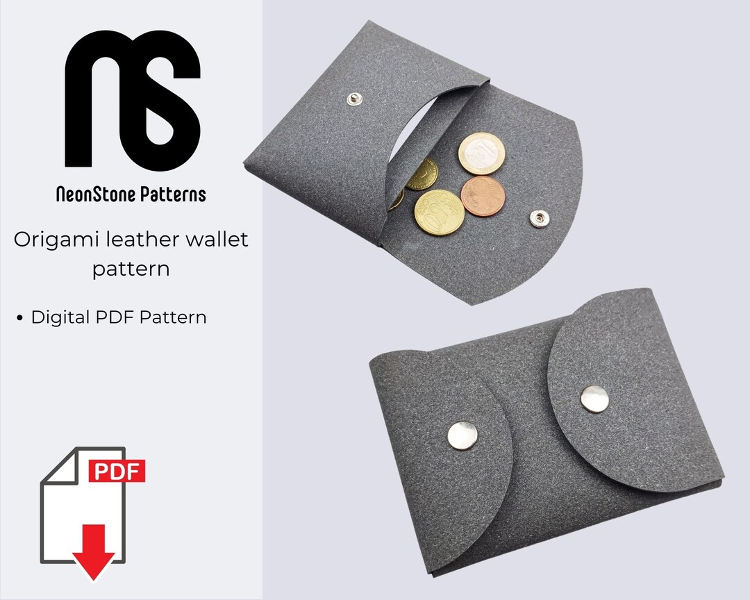 Origami Wallet Pattern Stitchless Wallet Pattern Leather - Etsy