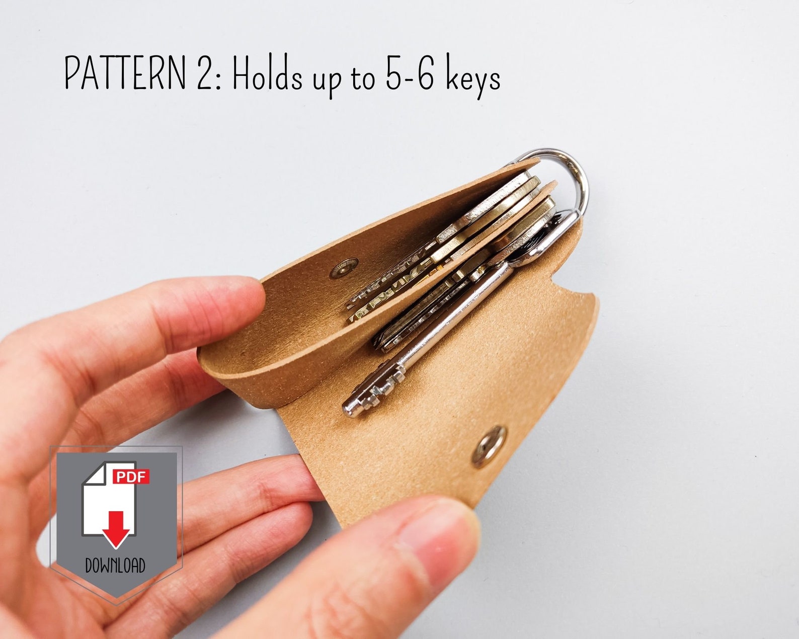 Leather Keychain Pattern PDF, Keychain Template for Men, DIY Christmas ...