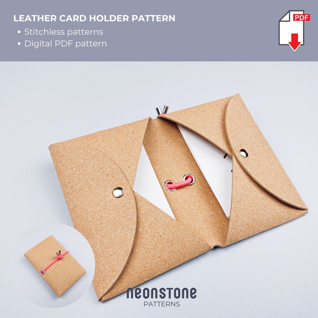 Card Holder Pattern PDF, DIY Leather Card Case, Credit Card Wallet ...