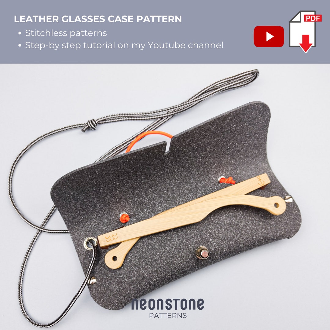 Eyeglasses Case Pattern PDF Download, Leather Sunglasses Case Template ...