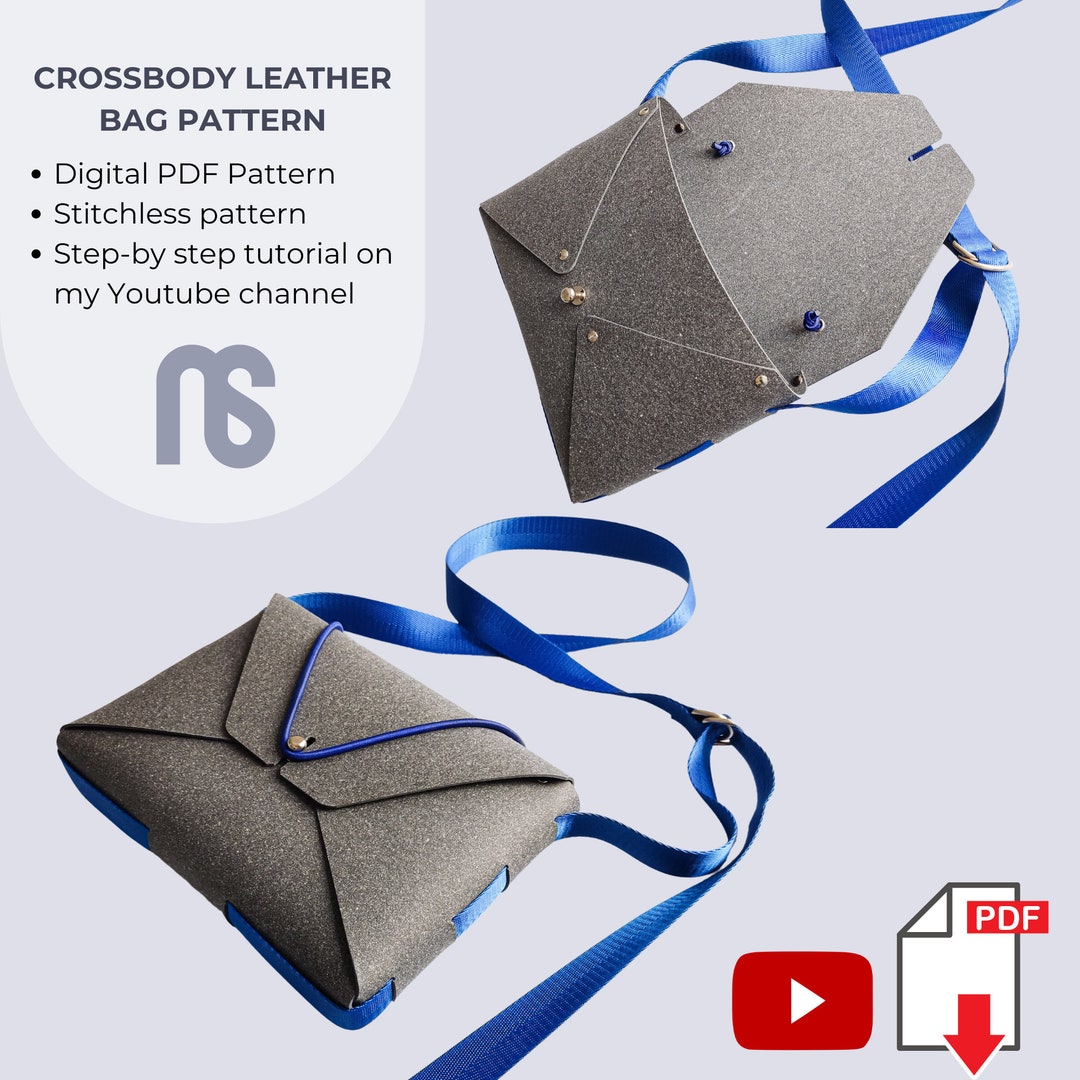 Crossbody Leather Bag PDF Pattern DIY Stitchless Leather - Etsy