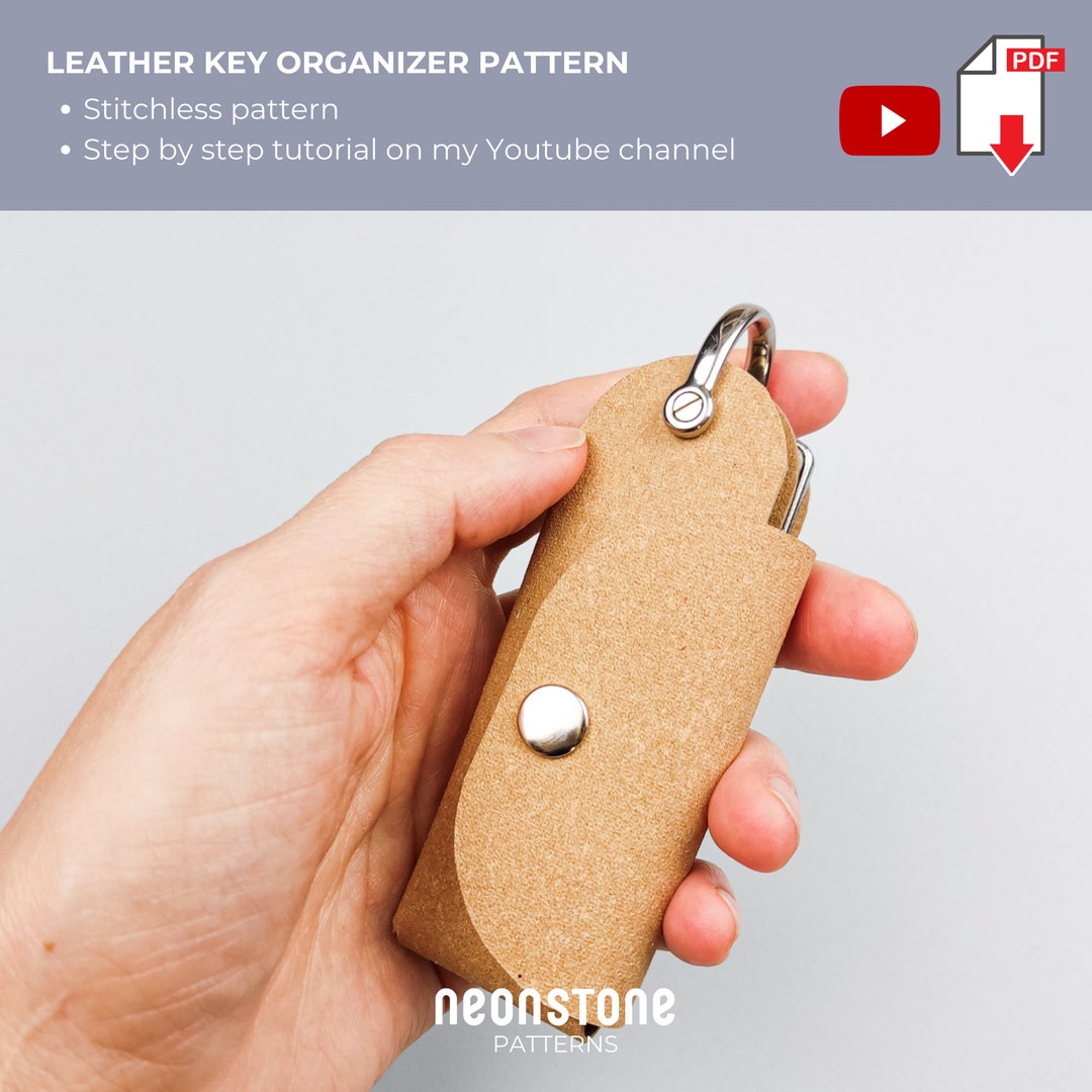 Leather Keychain Pattern PDF, Keychain Template for Men, DIY Christmas ...