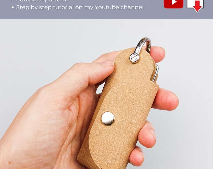 Leather Keychain Pattern PDF, Keychain Template for Men, DIY Christmas ...