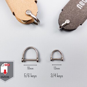 Leather Keychain Pattern PDF, Keychain Template for Men, DIY Christmas ...