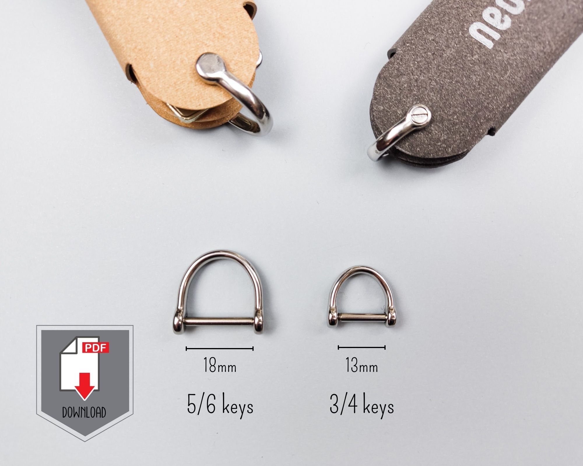 Leather Keychain Pattern PDF, Keychain Template for Men, DIY Christmas ...