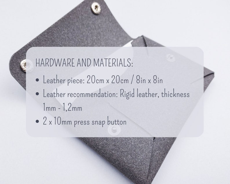 Leather Card Holder Pattern, Stitchless Small Wallet Template, PDF ...