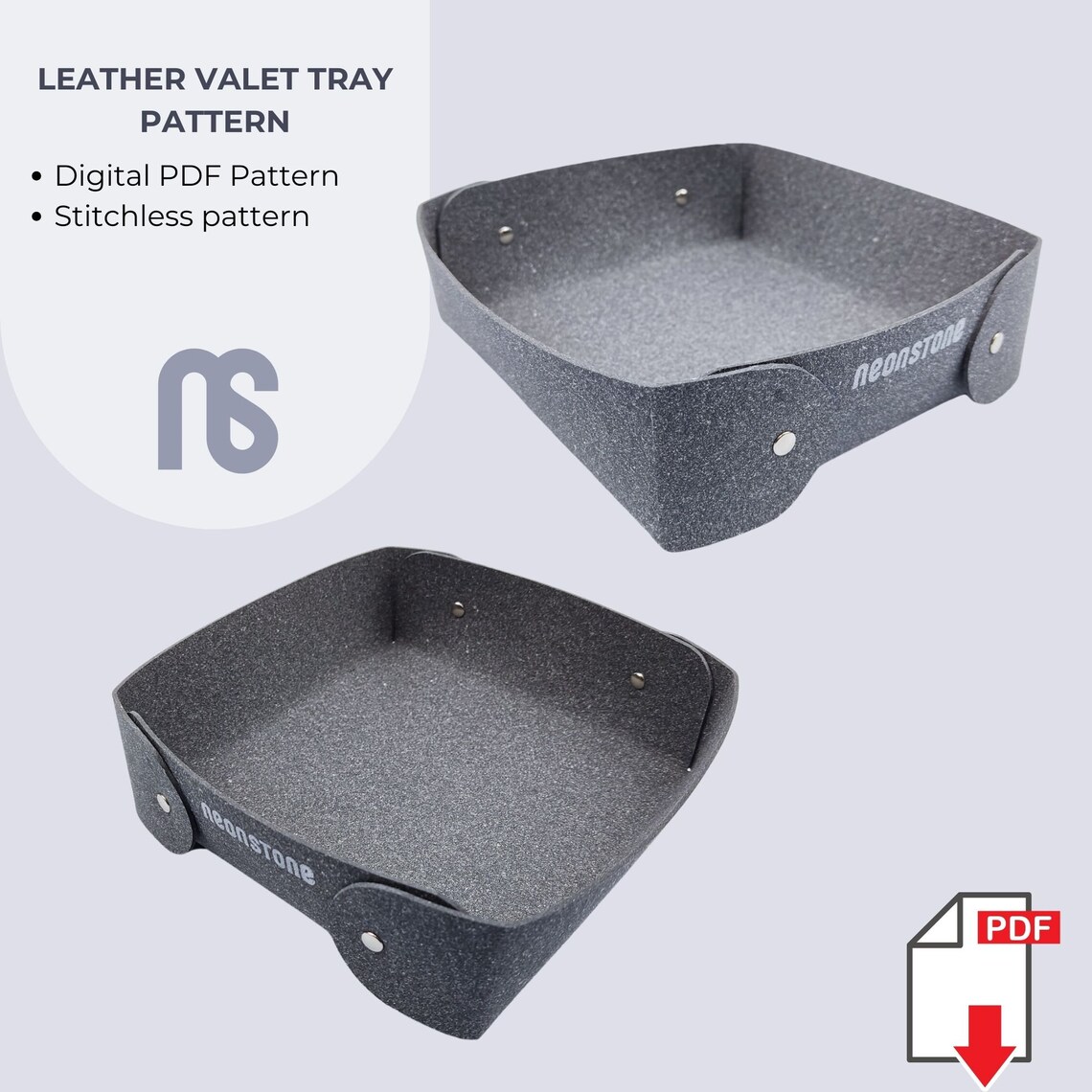 Leather Tray Pattern PDF, Easy Leather Tray for Keys, Leather Valet ...