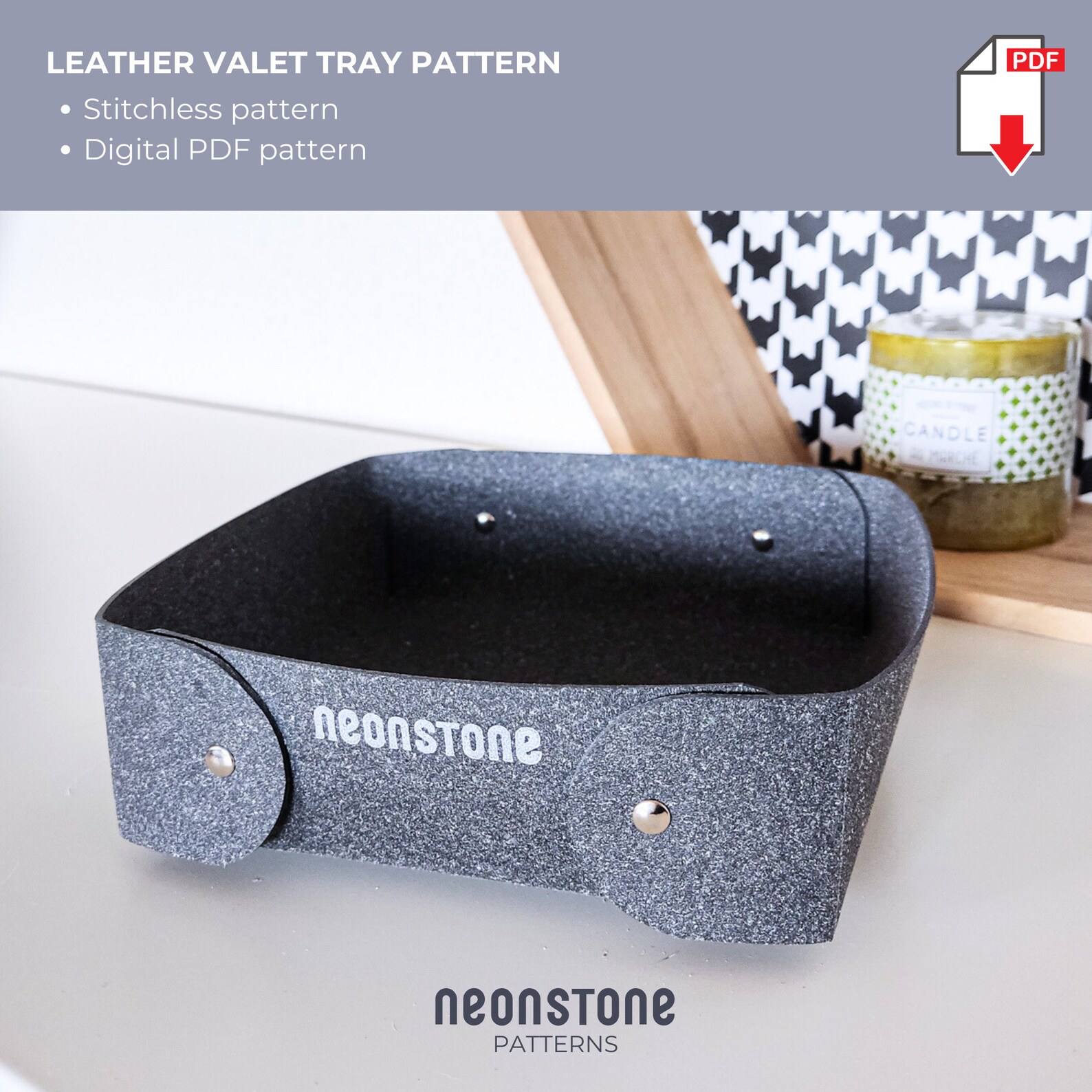 Leather Tray Pattern PDF, Easy Leather Tray for Keys, Leather Valet ...