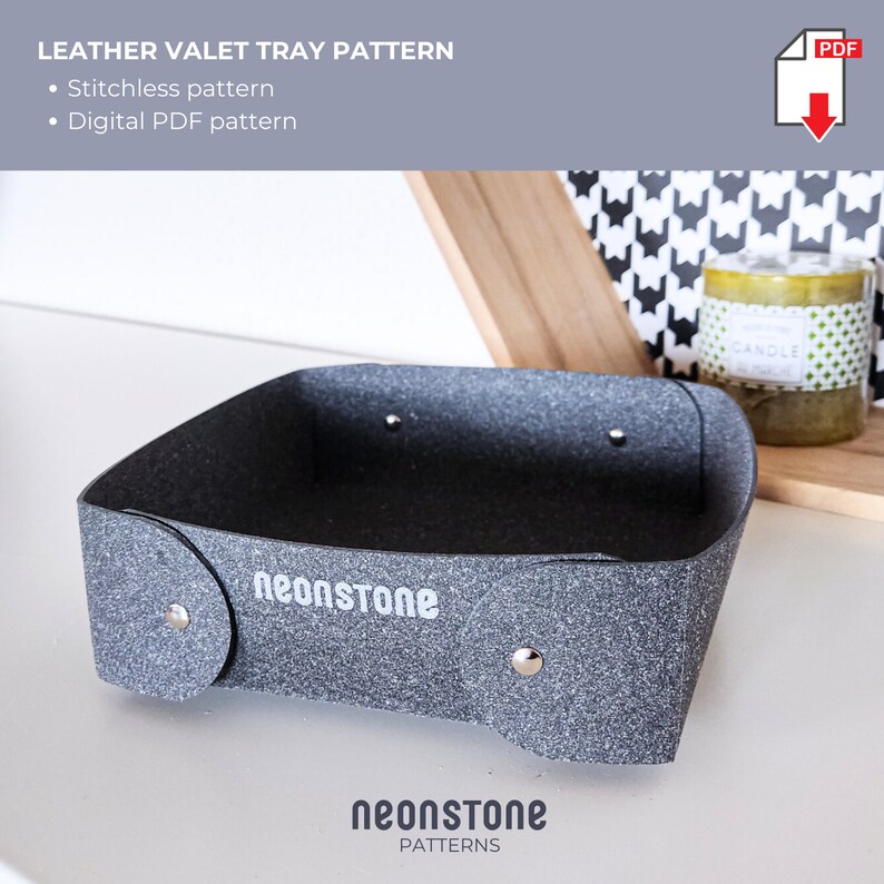 Leather Tray Pattern PDF, Easy Leather Tray for Keys, Leather Valet ...