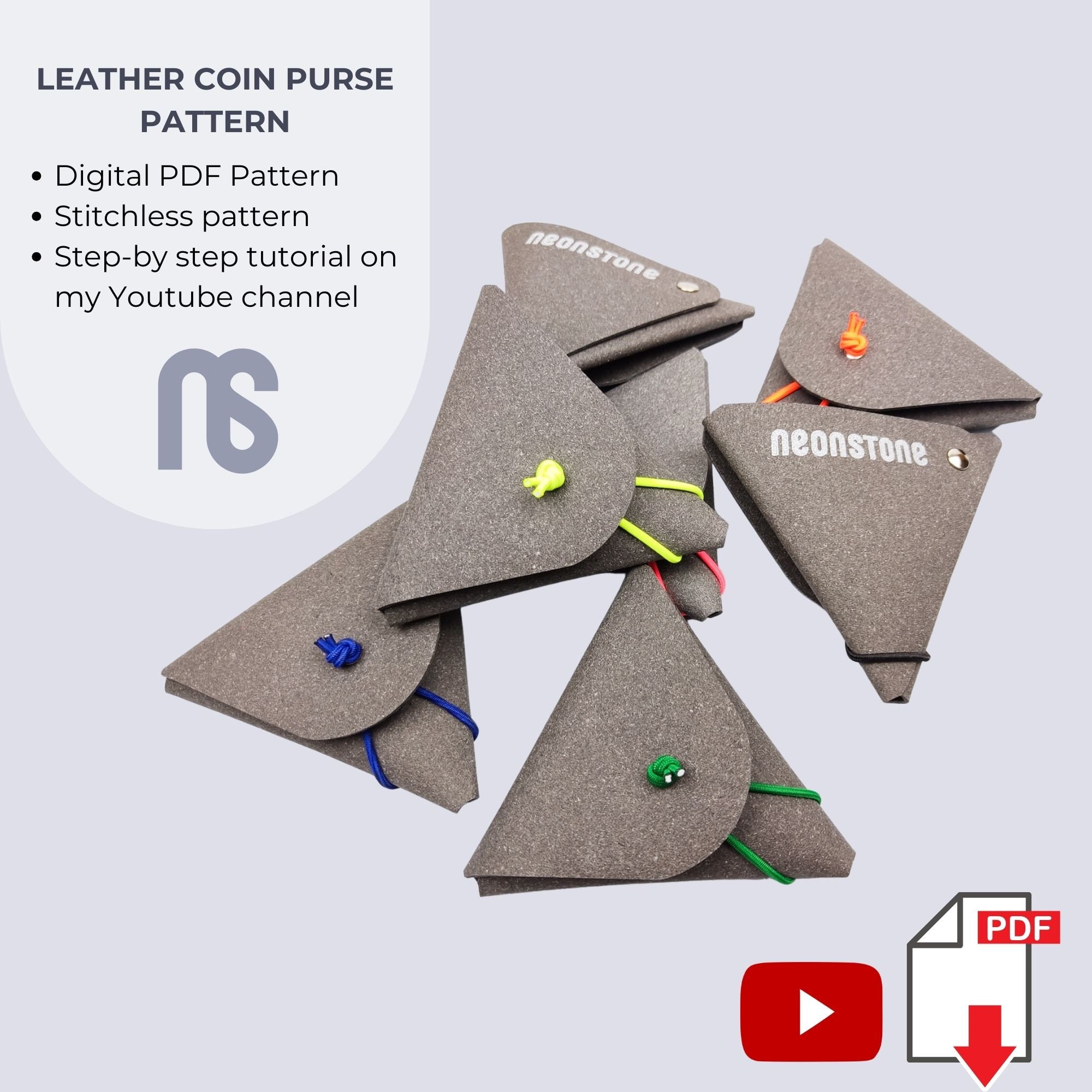 Leather Coin Purse Pattern PDF Small Wallet Template DIY - Etsy