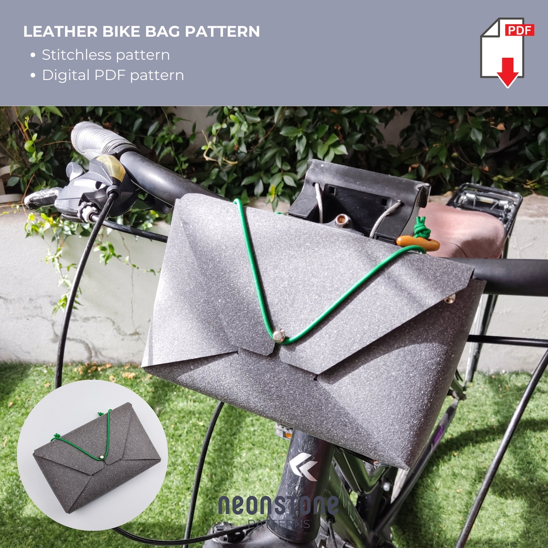 Leather Bike Bag Pattern, Bicycle Bag Pattern PDF, Stitchless Leather ...