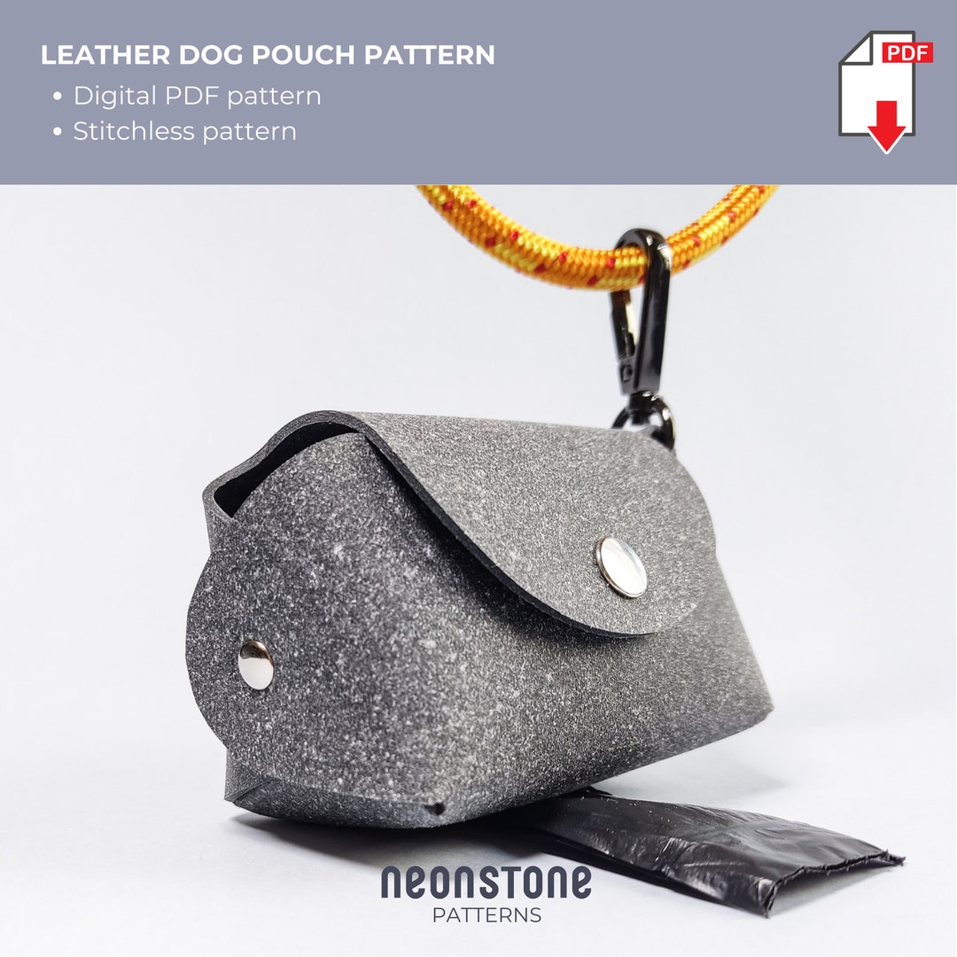 Dog Waste Bags Holder Pattern, Leather Dog Pouch Template PDF, Dog Poop ...