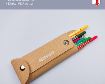 Leather Pencil Case Pattern, DIY Leather Pen Case for Men, Leather Pen ...