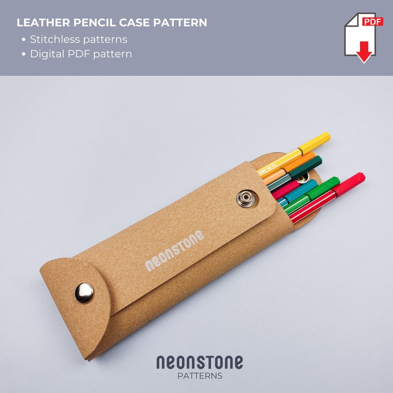 Pencil Case Pattern Leather - Etsy