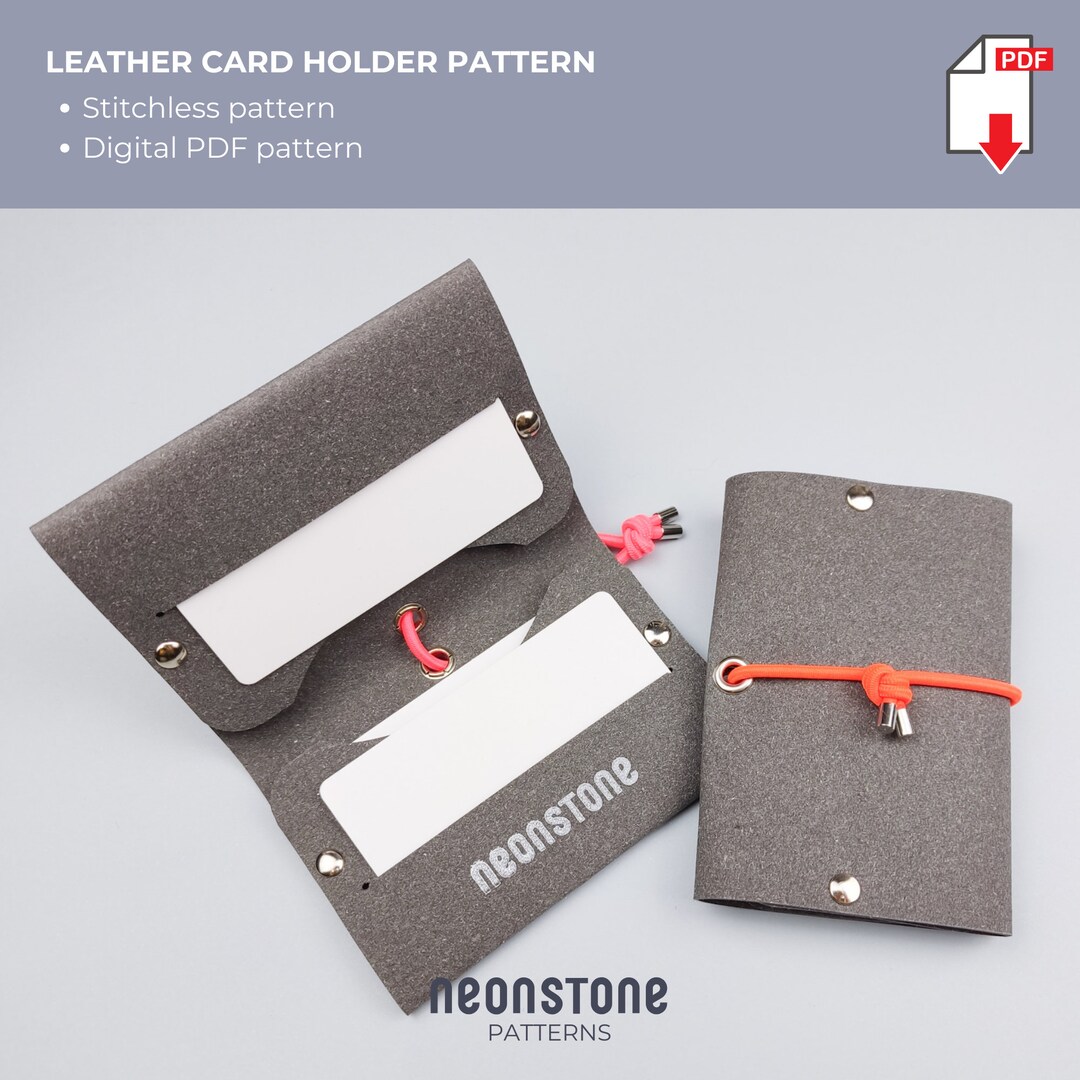 Leather Card Holder Pattern, PDF Download Pattern for Credit Card Case ...