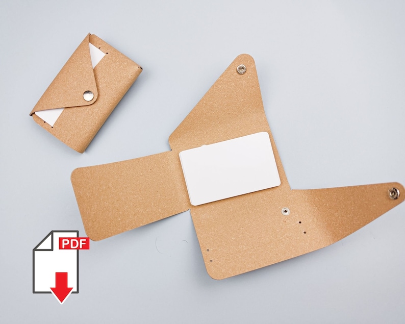 Stitchless Leather Wallet Pattern, Set of 2 Card Holder Pattern ...