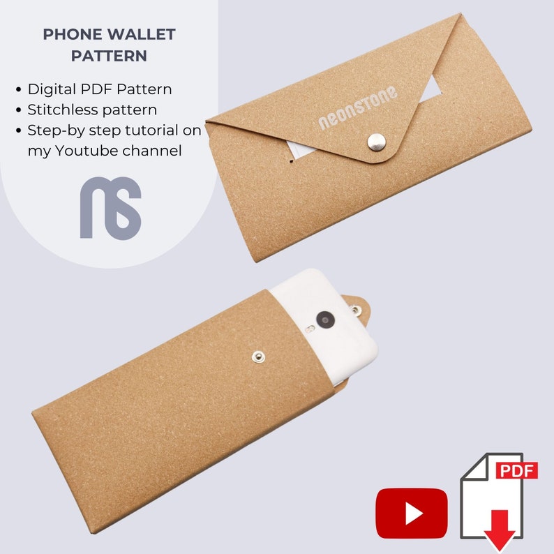 Leather Phone Wallet Pattern PDF Leather iPhone Case - Etsy