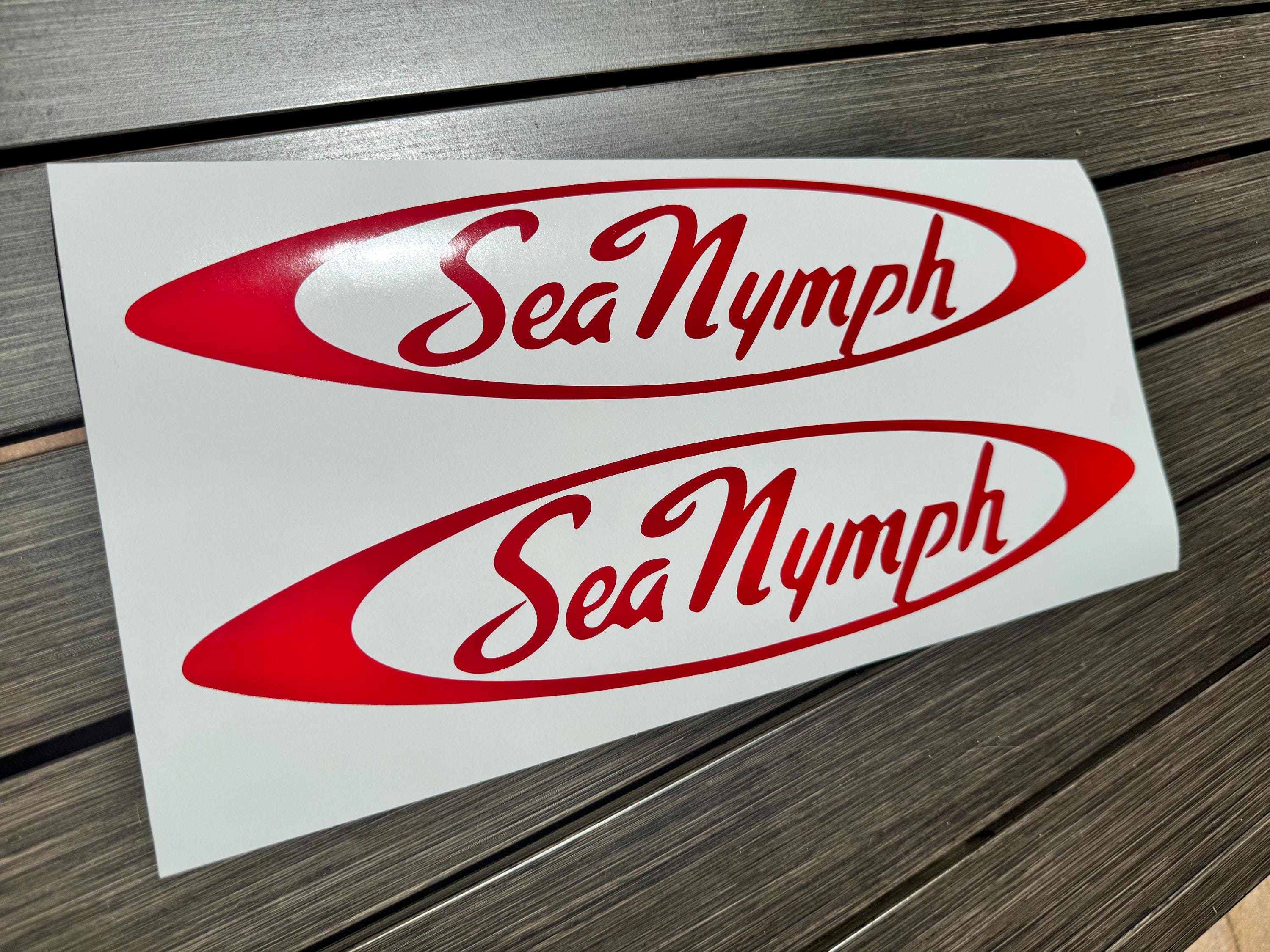 2x Sea Nymph Boats Decals Trailer Vintage Pontoon Fishing Hull Marine ...