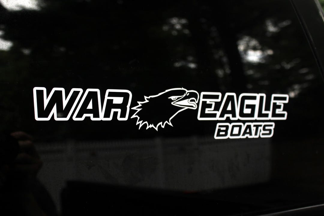 2x War Eagle Boats Decals Trailer Vintage Pontoon Fishing Hull Marine ...