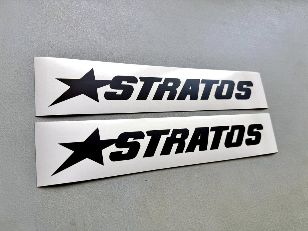 2x Stratos Boats Trailer Vintage Pontoon Fishing Hull Marine Decals ...