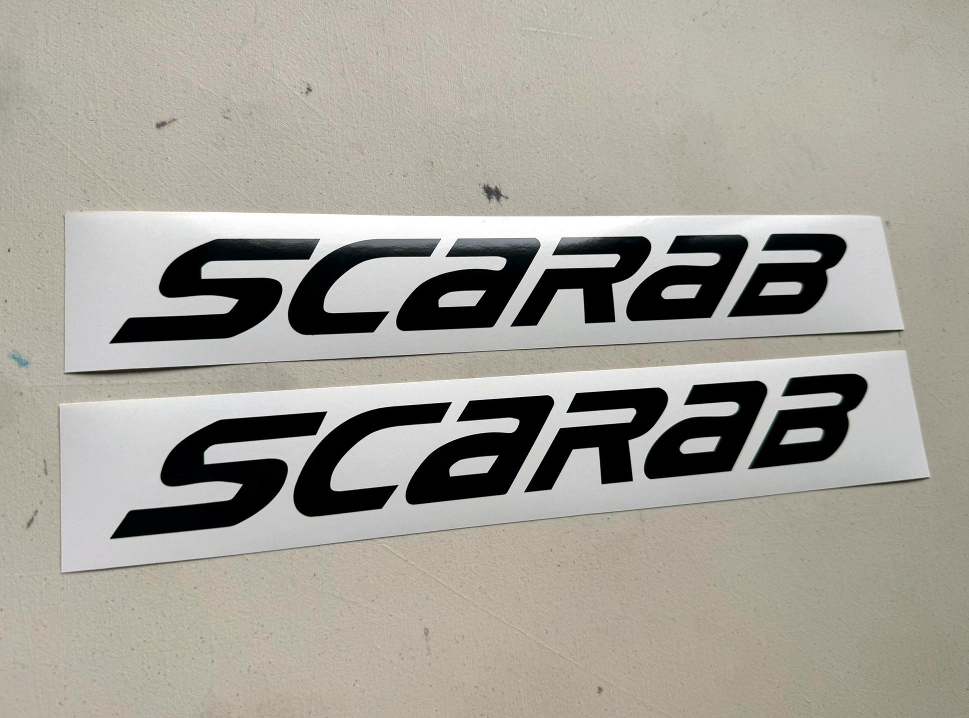 Wellcraft Scarab Logo Set Of 2 Marine Grade Vinyl Decals Fits Scarab