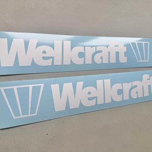 2x Wellcraft Boats Decals Trailer Vintage Pontoon Fishing Hull Marine ...