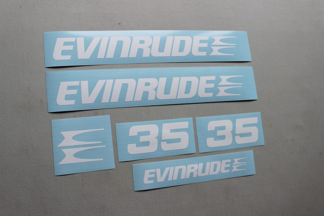 Evinrude Outboards Boats 35 Decal Kit Trailer Vintage Pontoon Fishing ...