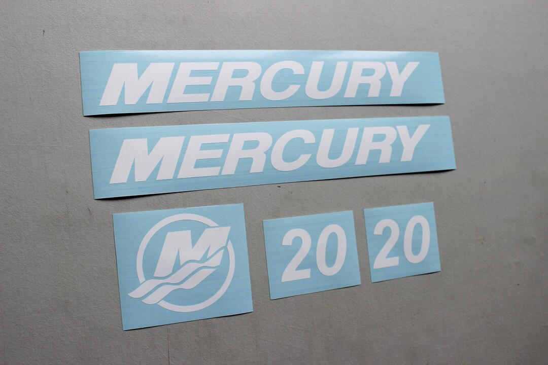 Mercury Outboard Motor Boats 20hp Decal Kit Trailer Vintage Pontoon ...