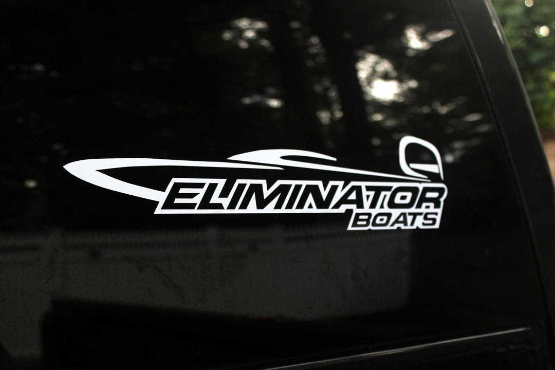 2x Eliminator Boats Decals Trailer Vintage Pontoon Fishing Hull Marine ...