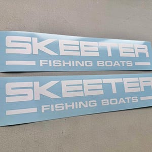 2x Skeeter Fishing Boats Decals Trailer Vintage Pontoon Fishing Hull ...