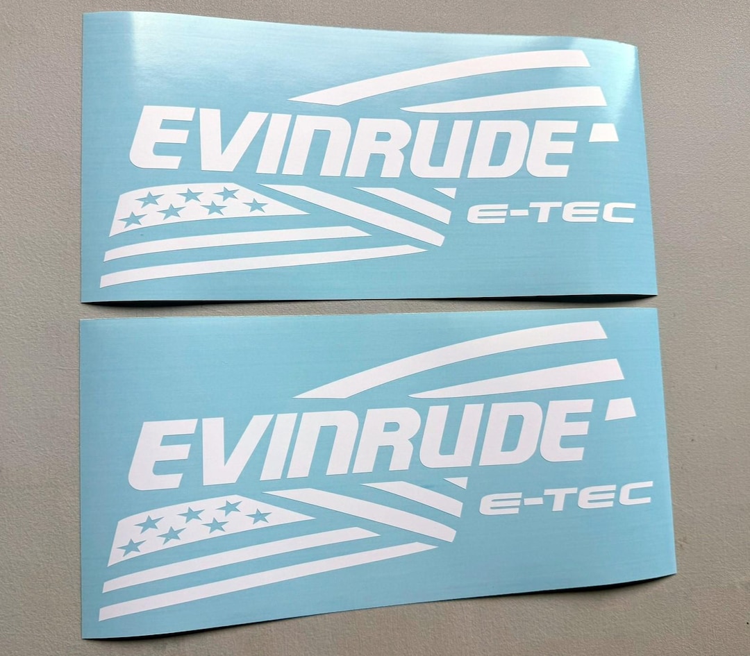 2x Evinrude Outboards Boats Decals Trailer Vintage Pontoon Fishing Hull ...
