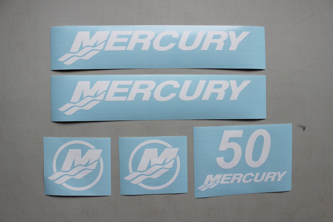 Mercury Outboard Motor Boats Decal Kit Trailer Vintage Pontoon Fishing ...