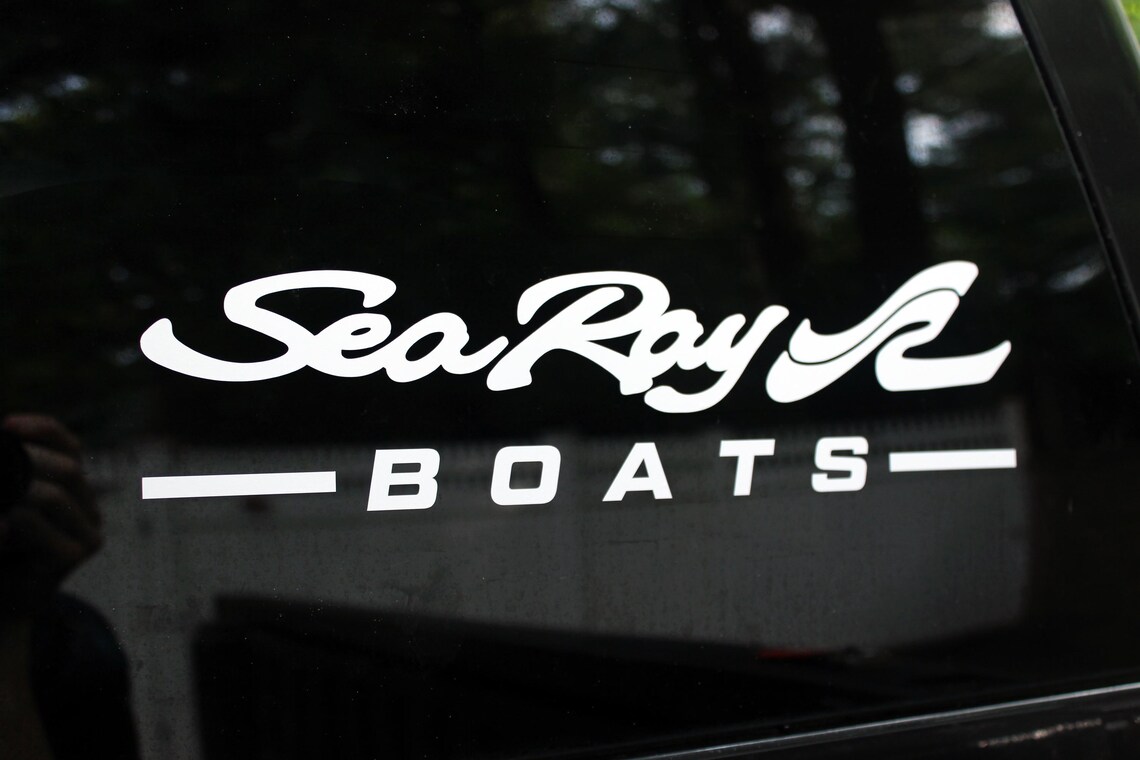 2x Sea Ray Boats Decals Trailer Vintage Pontoon Fishing Hull Marine ...