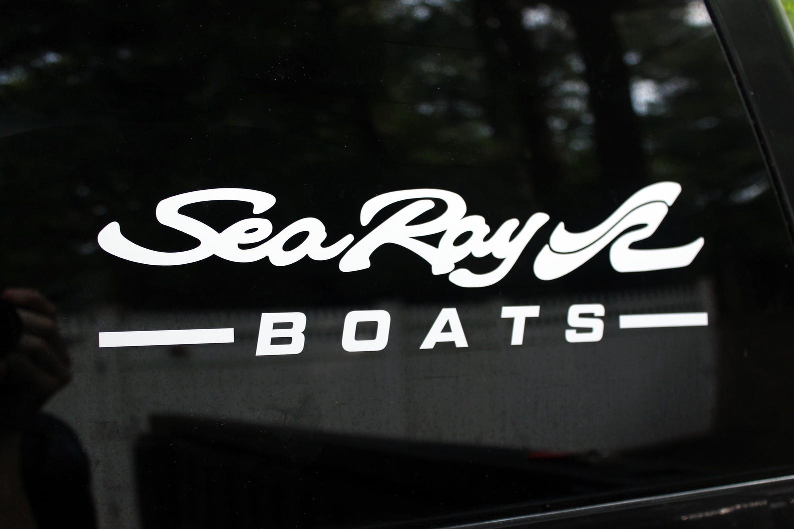 2x Sea Ray Boats Decals Trailer Vintage Pontoon Fishing Hull Marine ...