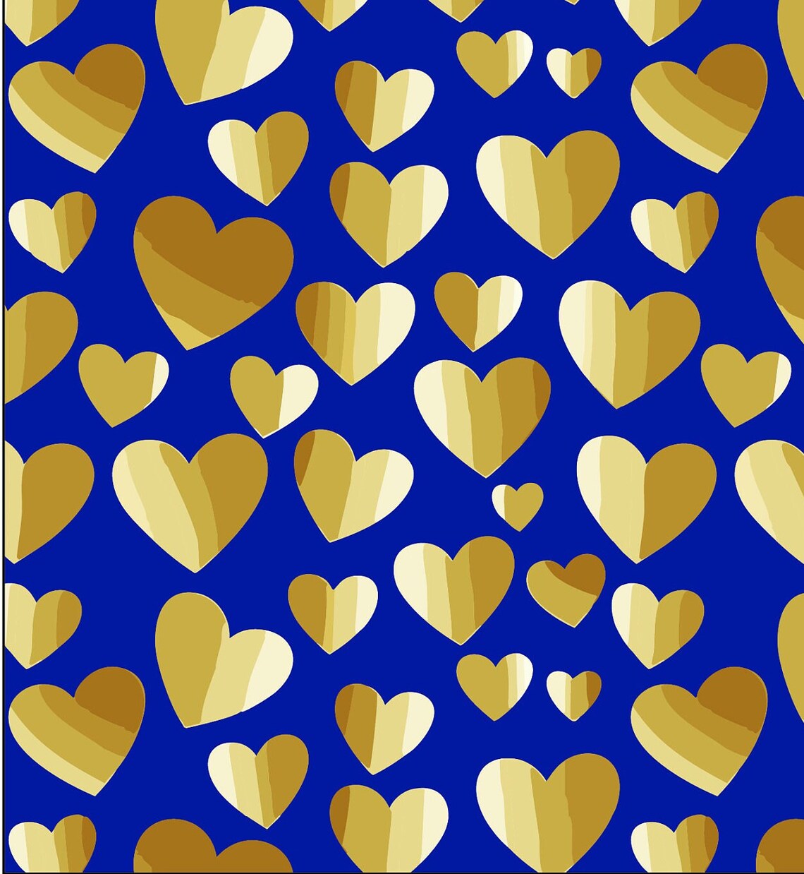 Navy With Gold Hearts Printable Paper - Etsy