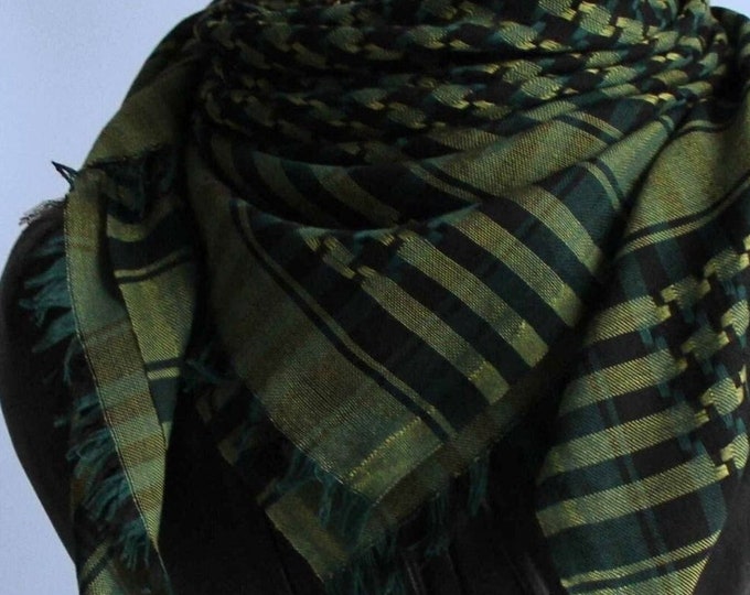 Green Black Plaid Small, Shemagh, Bufandas, Kufiya, Keffiyeh, Scarf ...