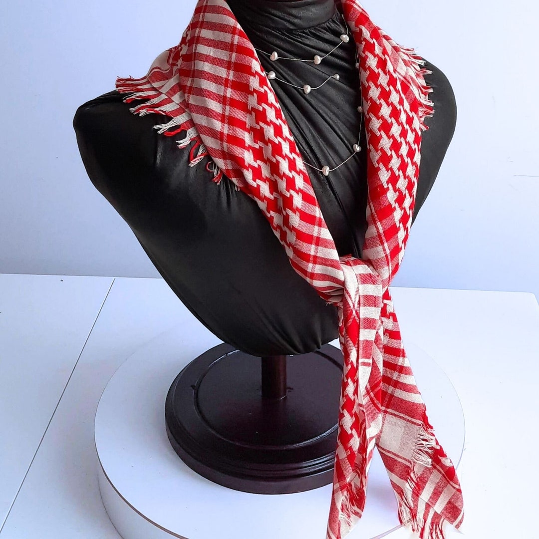 Red White, Plaid, Shemagh, Kufiya, Keffiyeh, Scarf, Palestine, Hebron ...