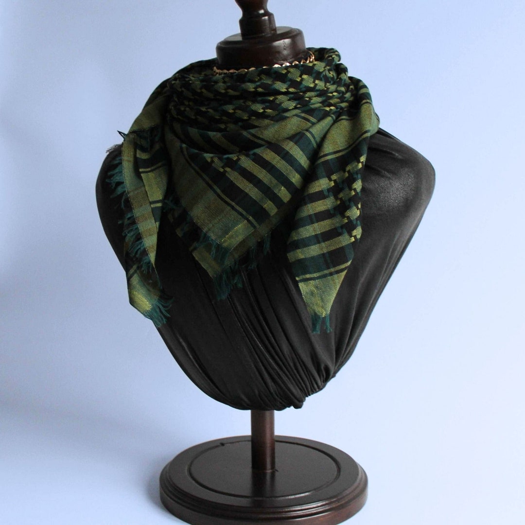 Green Black Plaid Small Shemagh Bufandas Kufiya Keffiyeh - Etsy