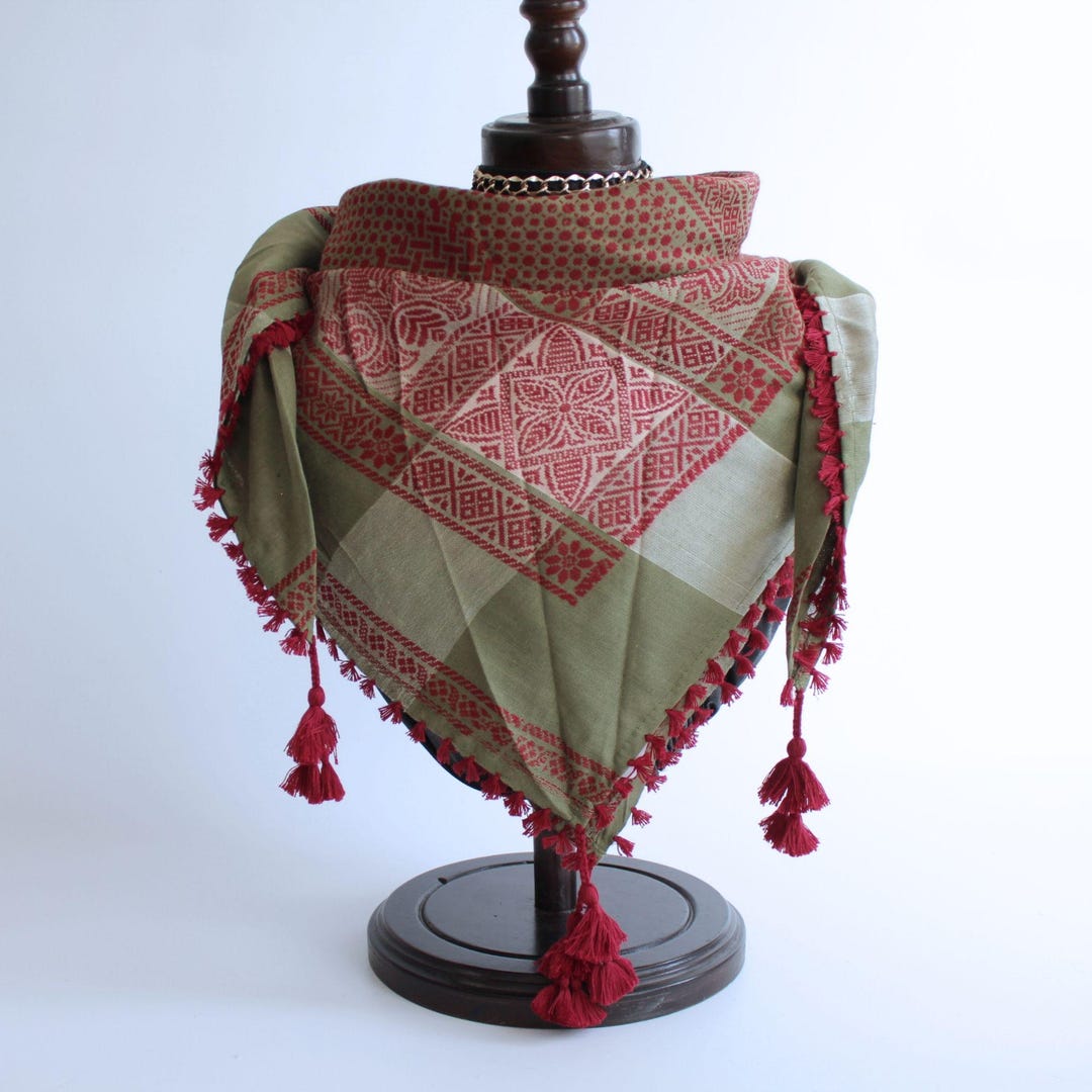 Authentic Scarf: Cotton Shemagh Shawl, 47" X 47", Middle East Scarf - Etsy