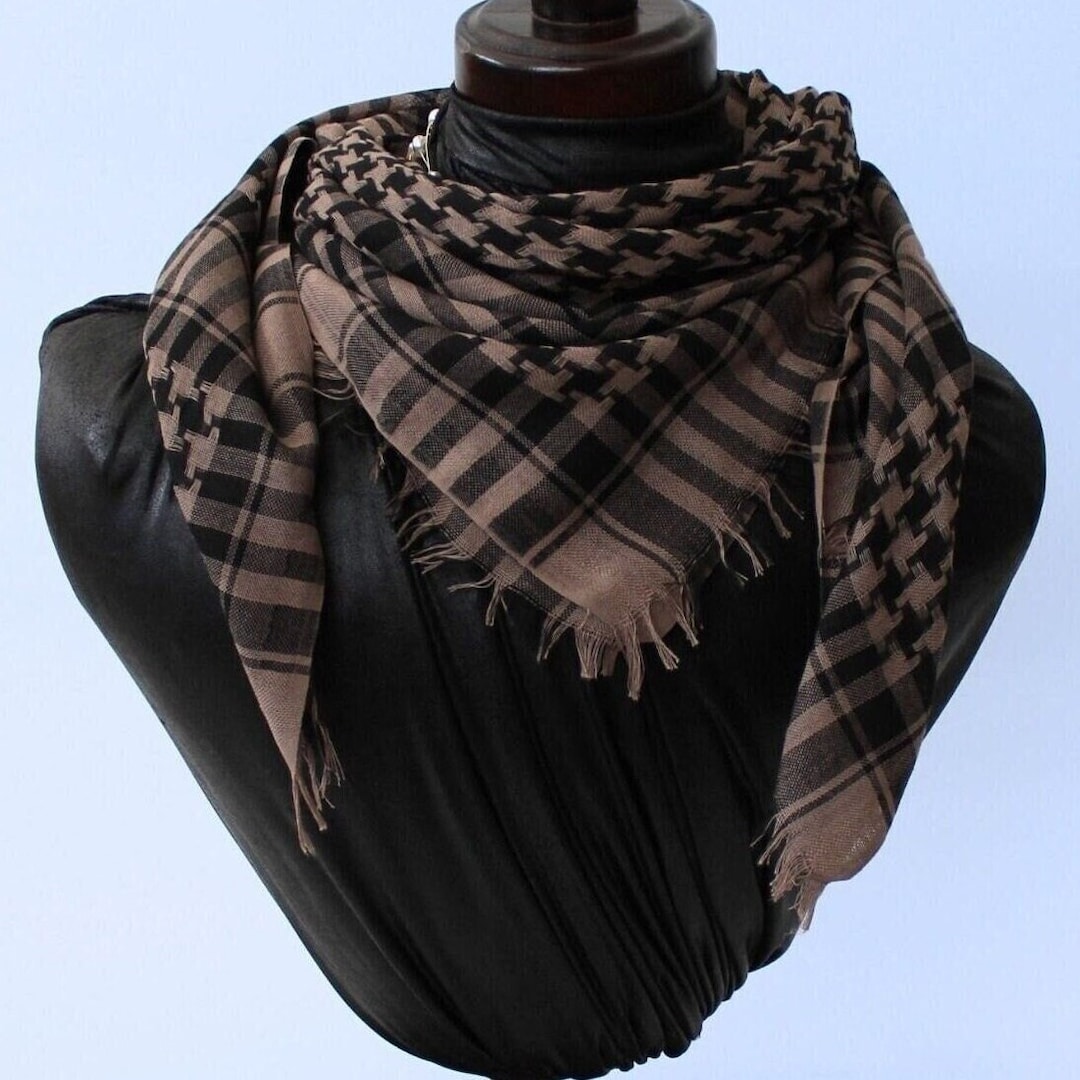 Brown Black Plaid Small, Shemagh, Bufandas, Kufiya, Keffiyeh, Scarf ...