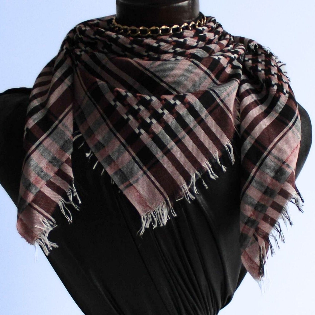 Pink Black Plaid Small, Shemagh, Kufiya, Keffiyeh, Scarf, Palestine ...