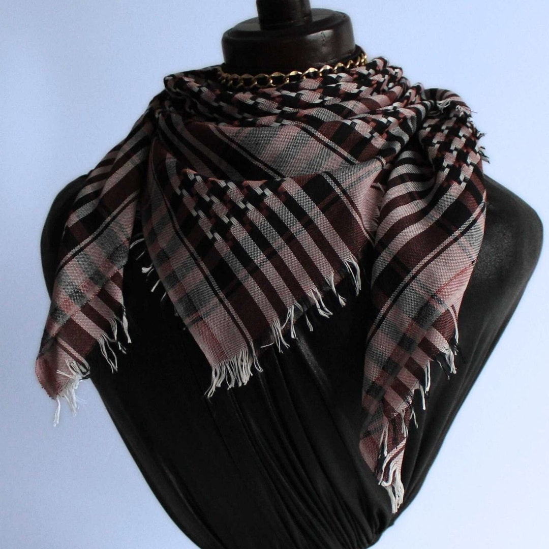 Pink Black Plaid Small, Shemagh, Kufiya, Keffiyeh, Scarf, Palestine ...