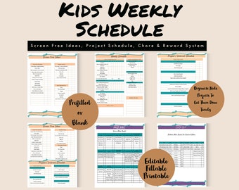 Homeschool Schedule Chart for Kids Editable Printable Daily - Etsy