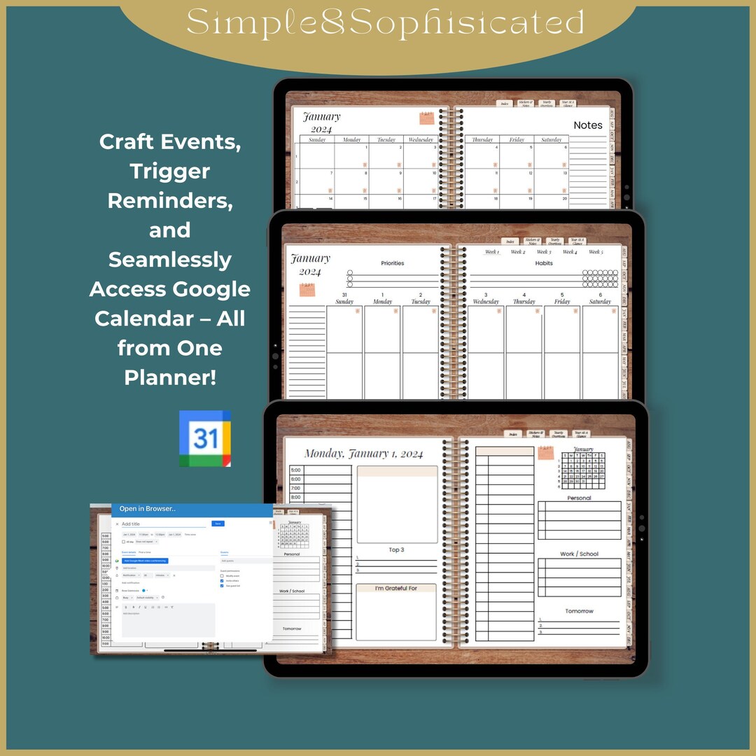 Digital Planner Mid Year 2023 2024 Digital Planner With Links - Etsy