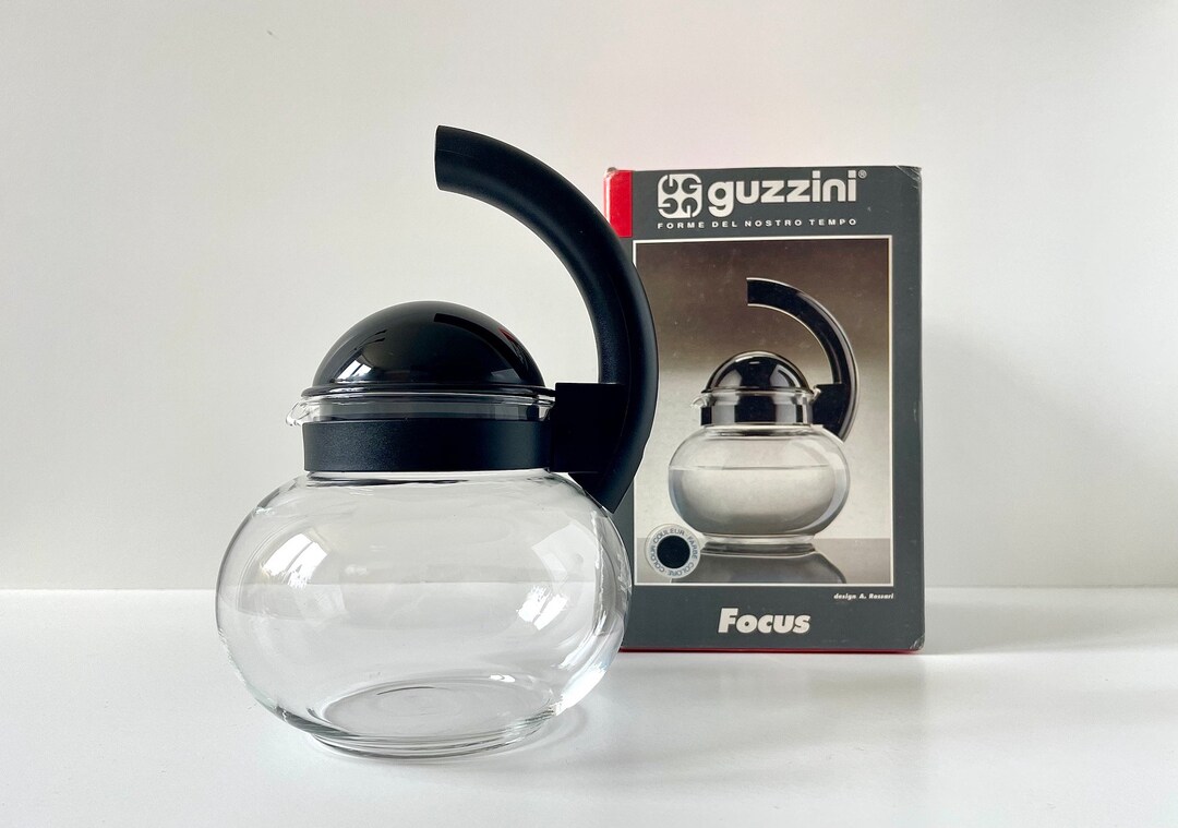 GUZZINI Glass Kettle IN BOX Vintage 1980s Postmodern Italian - Etsy